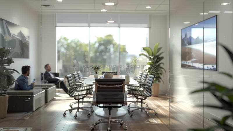 Account Executives in Client Meeting, Realistic Business Scene in High ...