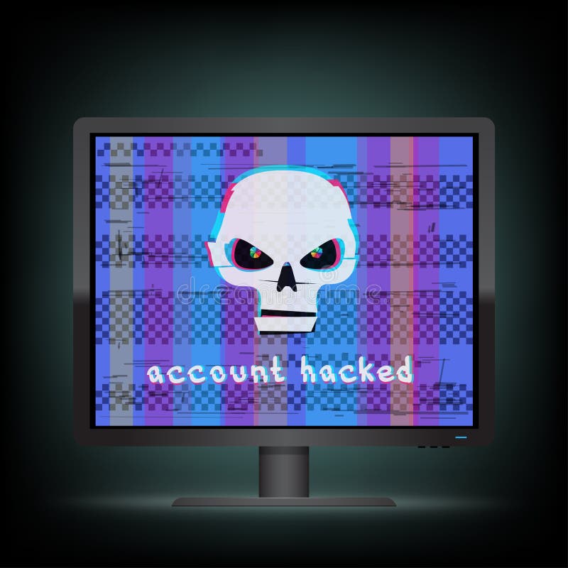 Account Hacked Message on Monitor Stock Vector - Illustration of ...