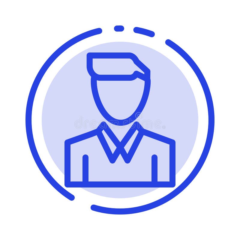 Account, Human, Man, Person, Profile Blue Dotted Line Line Icon Stock ...