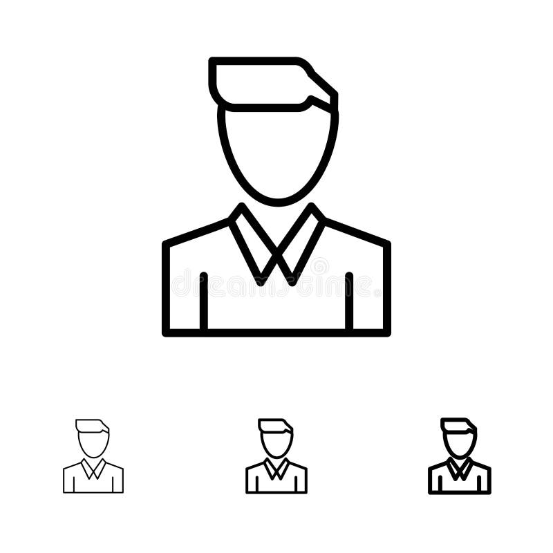 Account, Human, Man, Person, Profile Bold and Thin Black Line Icon Set ...