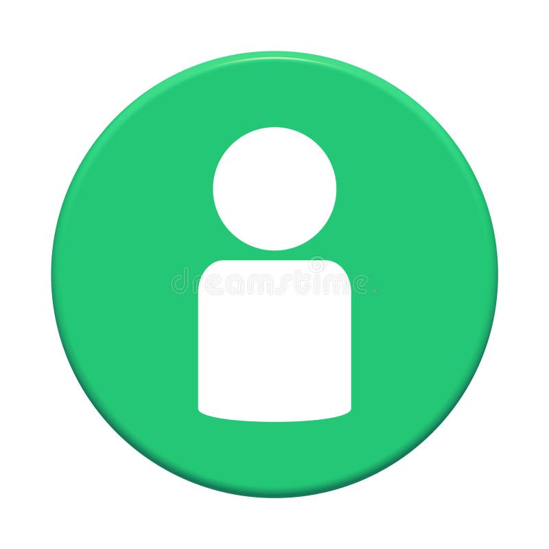 Account Icon on Green Round Button Stock Illustration - Illustration of ...