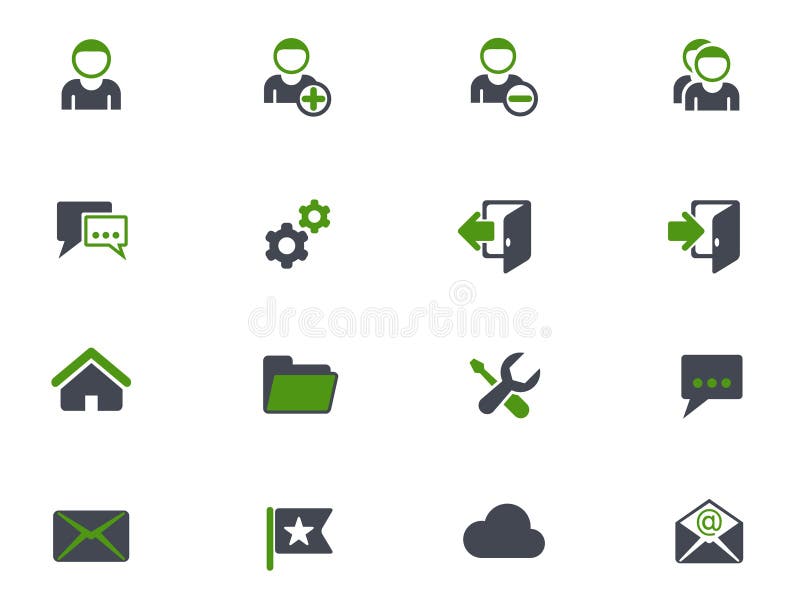 Account icon set stock vector. Illustration of green - 230599747