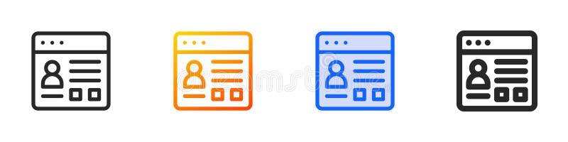 Account Icon.Thin Linear, Gradient, Blue Stroke and Bold Style Design ...