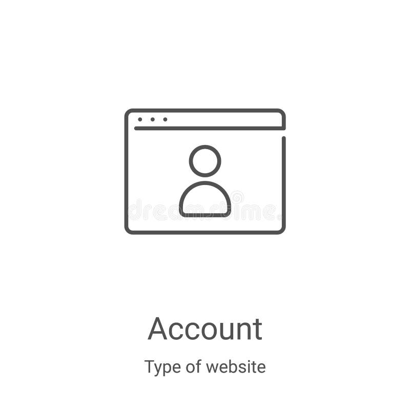 Account Icon Vector from Type of Website Collection. Thin Line Account ...