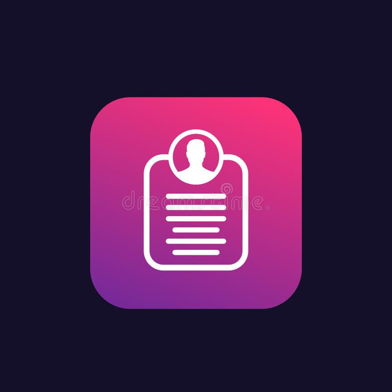 Account Info, Personal Data Vector Icon Stock Vector - Illustration of ...