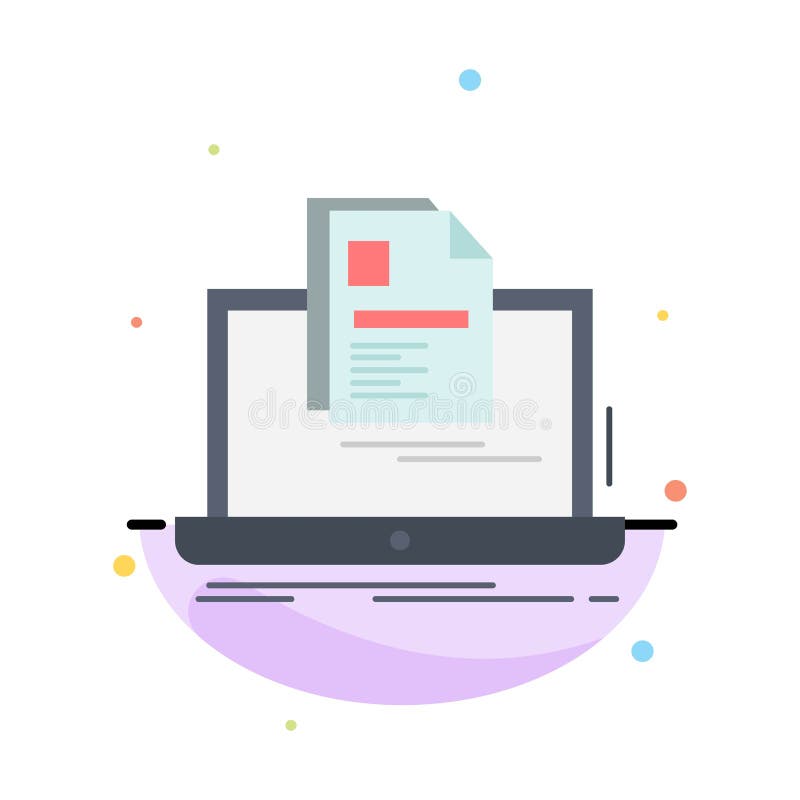 Account, Laptop, Report, Print, Resume Flat Color Icon Vector Stock ...