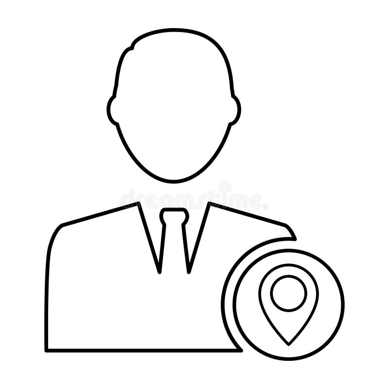 Account Location Icon in Outline Style Stock Vector - Illustration of ...