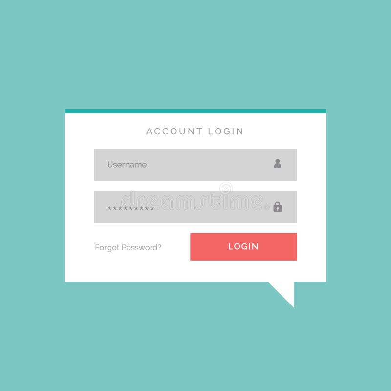 Account Login Box in Flat Chat Bubble Style Stock Vector - Illustration ...