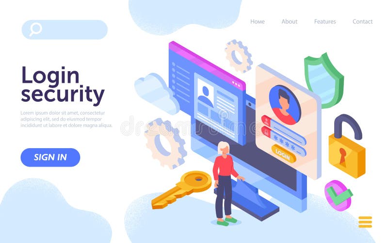 Account Login and Password Concept Stock Vector - Illustration of ...