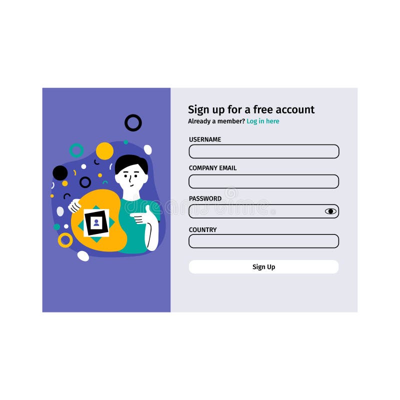 Account Login and Password Form Page on Screen. Login Page. Sign Up Web ...