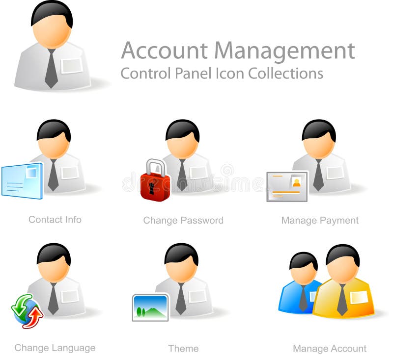 Account Management Pictogrammen Vector Illustratie - Illustration of ...
