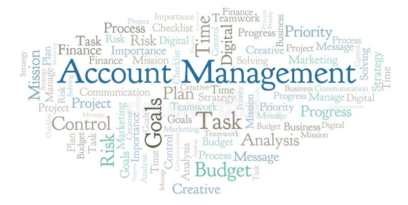 Account Management Word Cloud, Made with Text only. Stock Illustration ...