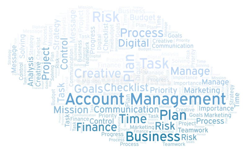 Account Management Word Cloud, Made with Text only. Stock Illustration ...