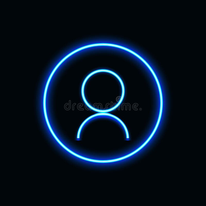 Account Neon Icon for Website and UI Material. Vector Illustration ...