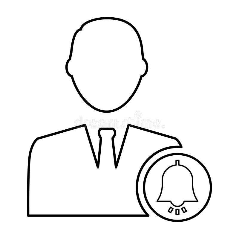Account Notification Icon in Outline Style Stock Vector - Illustration ...