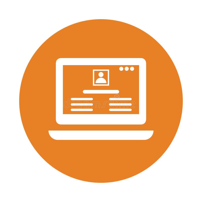 Account, Online Profile Icon. Orange Color Design Stock Vector ...