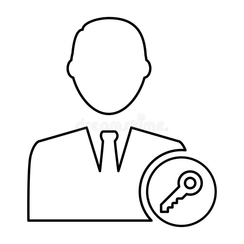 Account Password Icon in Outline Style Stock Vector - Illustration of ...