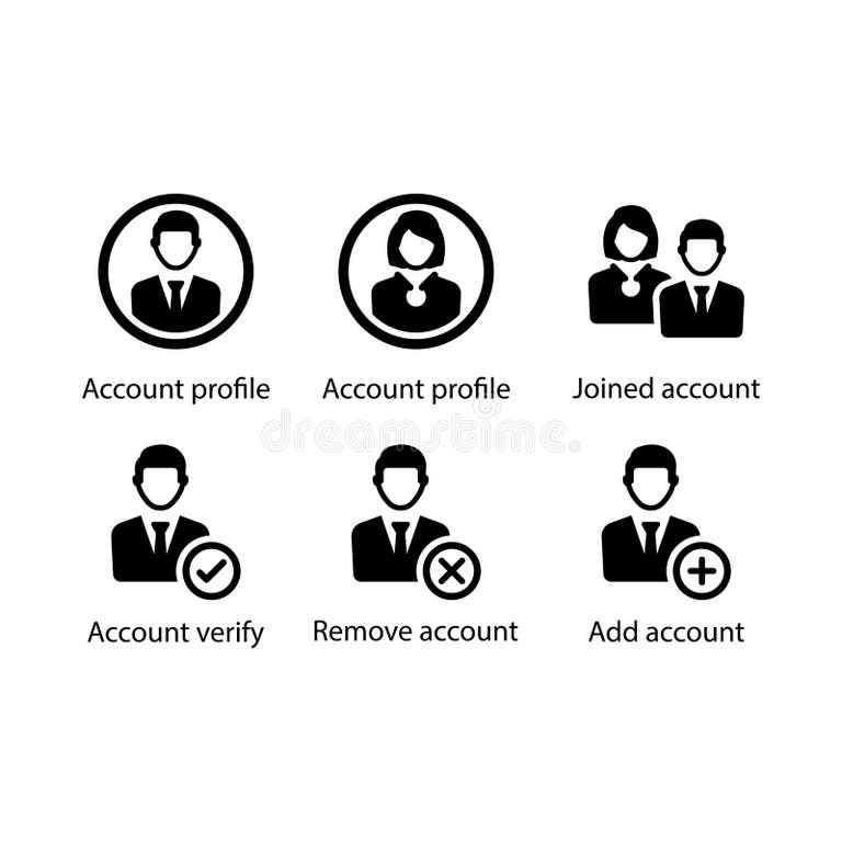 Account Profile, Profile, Joined Account, Verify, Remove, Add, Icon ...