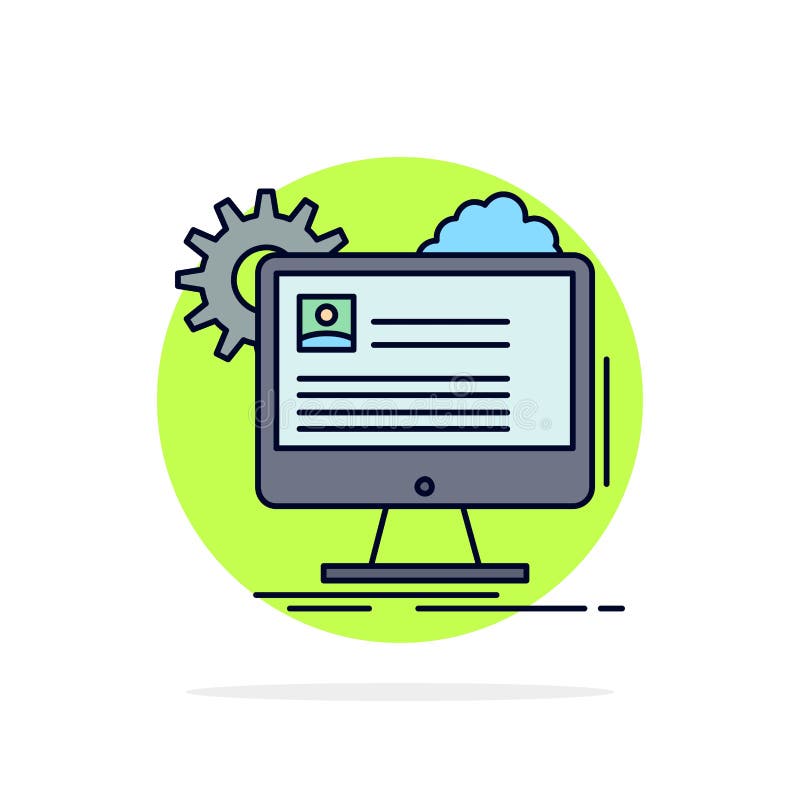 Account, Profile, Report, Edit, Update Flat Color Icon Vector Stock ...