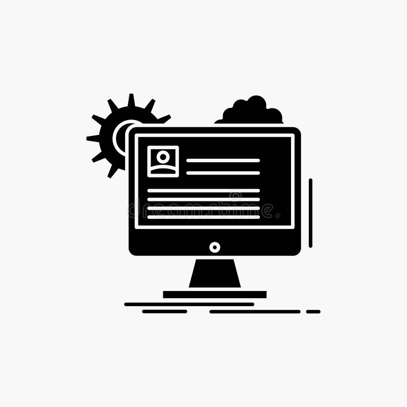 Account, Profile, Report, Edit, Update Glyph Icon. Vector Isolated ...