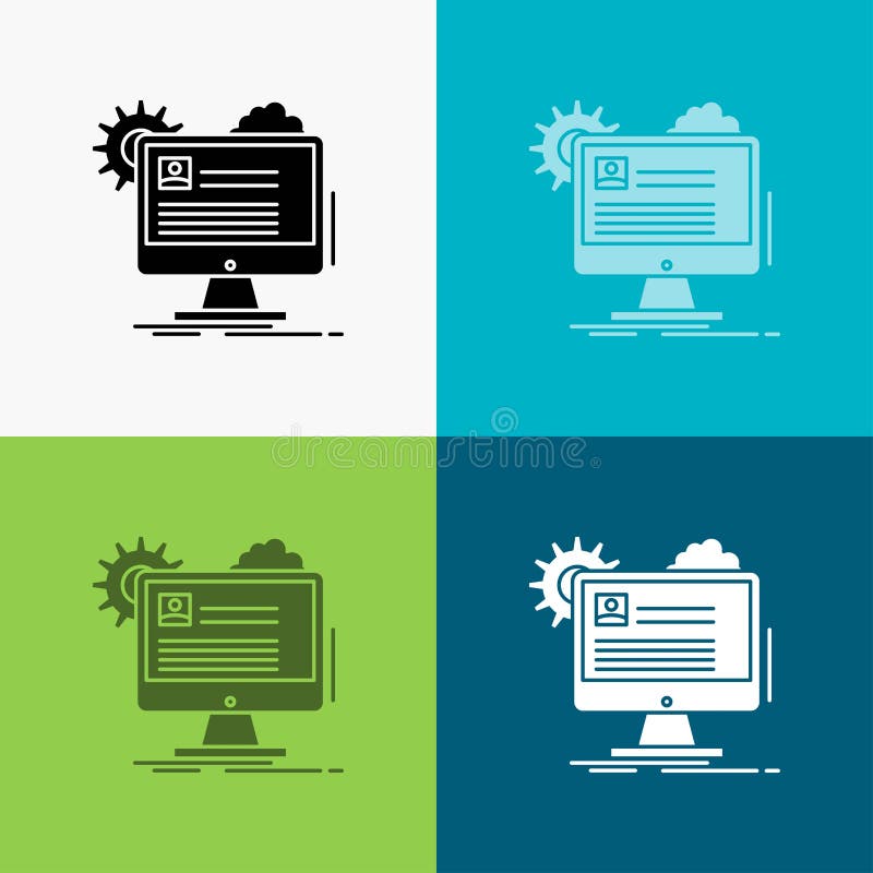 Account, Profile, Report, Edit, Update Icon Over Various Background ...