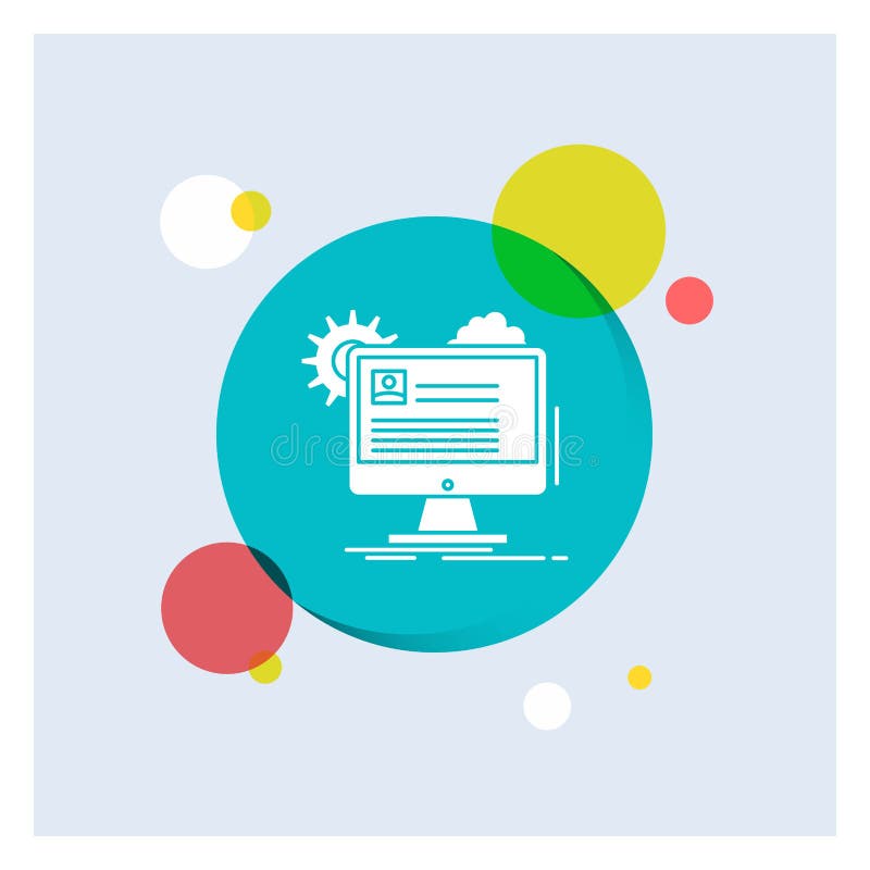 Account, Profile, Report, Edit, Update White Glyph Icon Colorful Circle ...