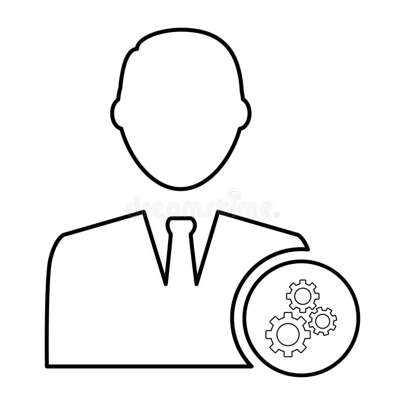 Account Setting Icon in Outline Style Stock Vector - Illustration of ...