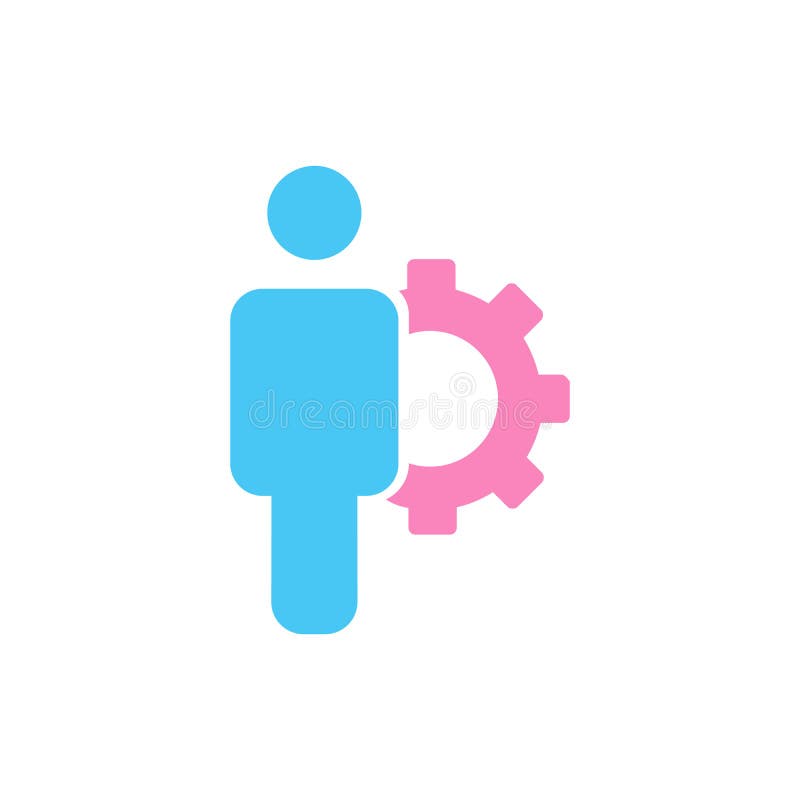 Account Settings Symbol. User with Gearwheel Flat Icon, Vector Logo ...