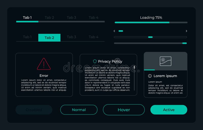 Account Settings Ui Elements Kit Stock Vector Illustration Of Element