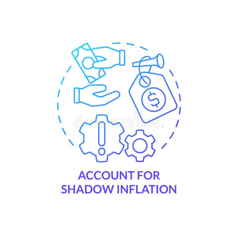 Account For Shadow Inflation Blue Gradient Concept Icon Stock