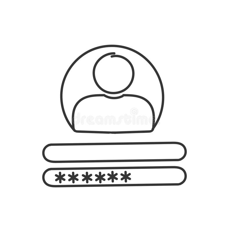 Account Usename Password in Doodle Cartoon Style Stock Vector ...