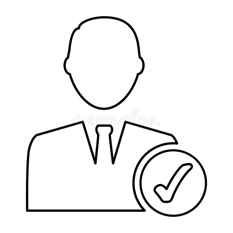 Account Verify Icon in Outline Style Stock Vector - Illustration of ...