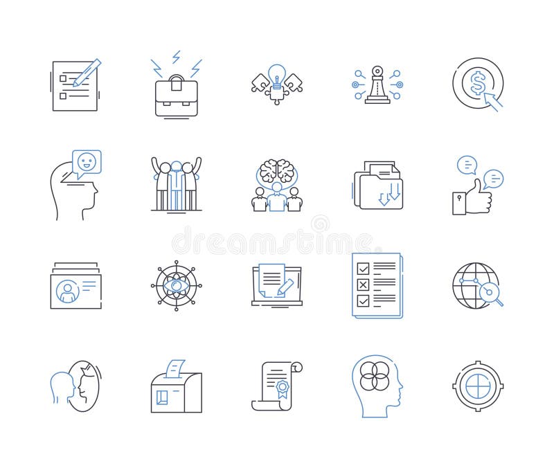 Accountability and Responsibility Line Icons Collection. Ownership ...