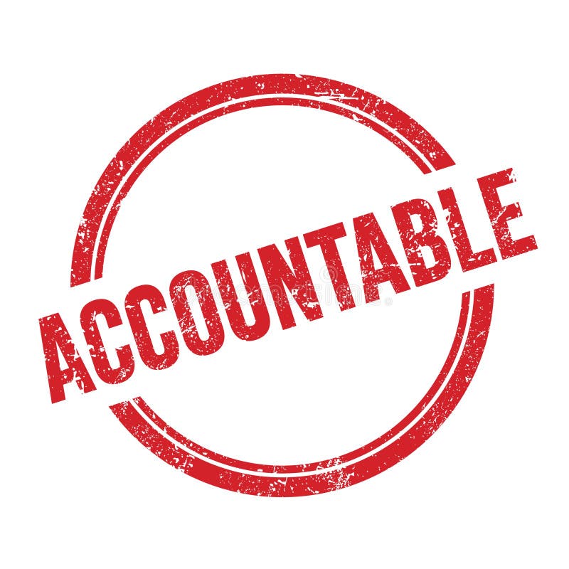 ACCOUNTABLE Text Written on Red Grungy Round Stamp Stock Illustration ...