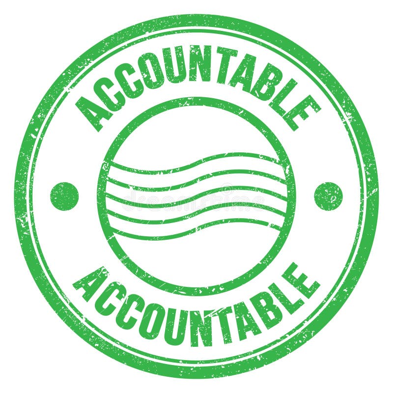 ACCOUNTABLE Text Written on Green Round Postal Stamp Sign Stock ...