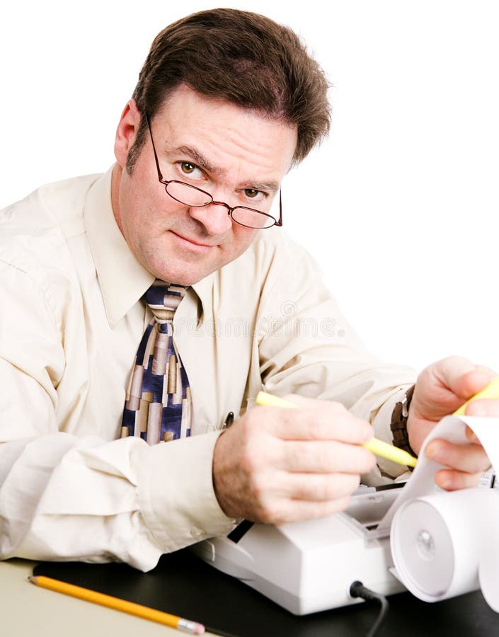 Zakenman of Accountant Running Numbers Stock Afbeelding - Image of ...