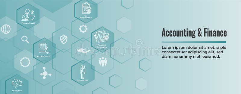 Accountant or Accounting Icon Set & Web Header Banner Stock Vector ...