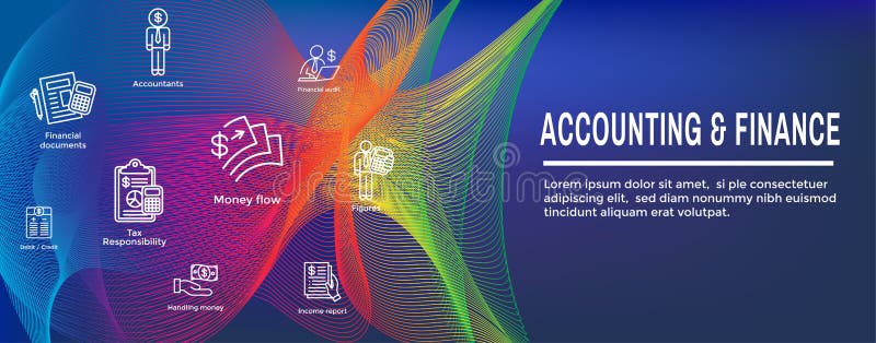Accountant or Accounting Icon Set & Web Header Banner Stock Vector ...