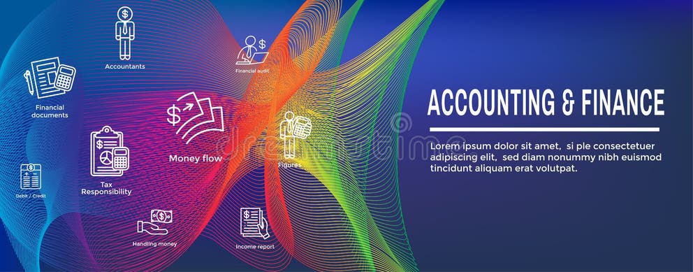 Accountant or Accounting Icon Set & Web Header Banner Stock Vector ...