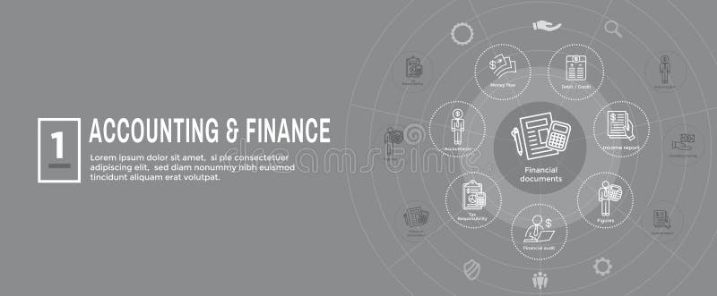 Accountant or Accounting Icon Set & Web Header Banner Stock Vector ...