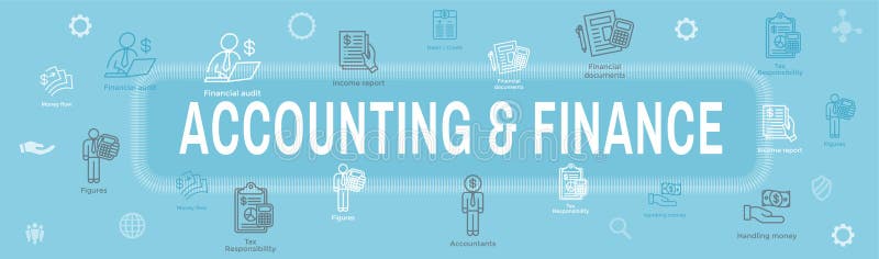 Accountant or Accounting Icon Set & Web Header Banner Stock Vector ...