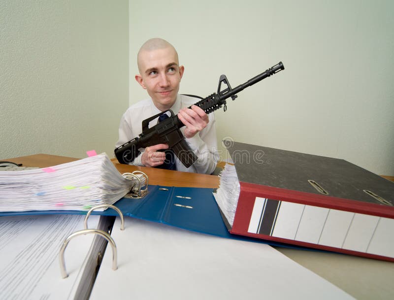 Accountant Armed with a Rifle Stock Image - Image of businessman, clerk ...