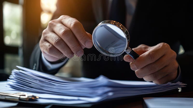 Accountant Auditing Office Documents Stock Illustration - Illustration ...