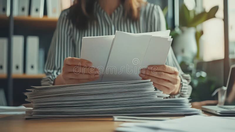 Accountant Auditing Office Documents Stock Illustration - Illustration ...