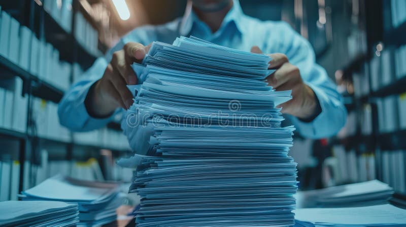 Accountant Auditing Office Documents Stock Illustration - Illustration ...