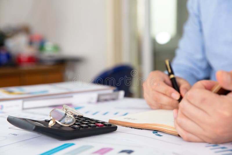 An Accountant or Businessman at Work Stock Photo - Image of desk, hand ...