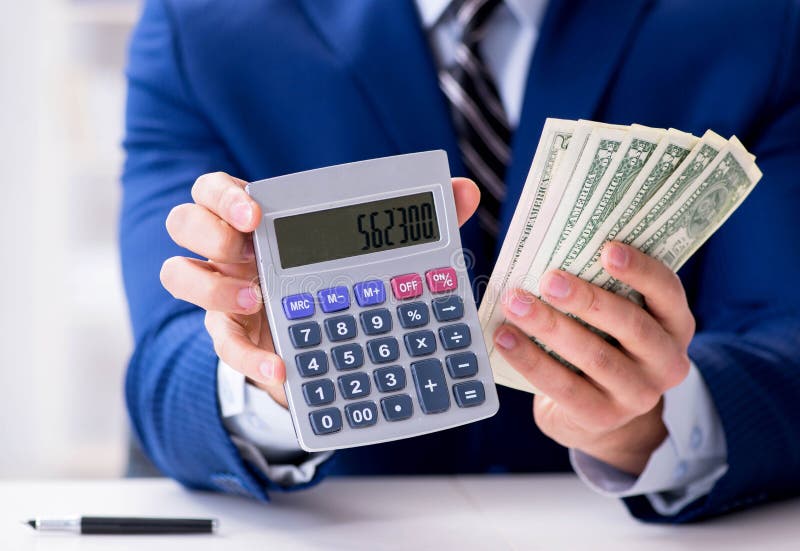 Auditing and Calculating Finances, Blue Concept with Wrapper and Graphs ...