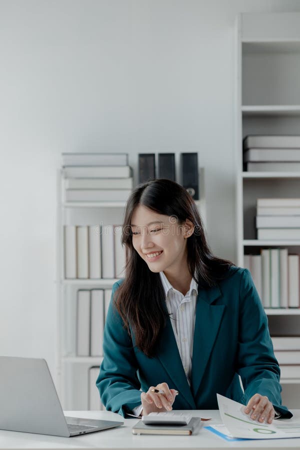 Accountant Calculating Numbers on Calculator, Auditor is Working on ...