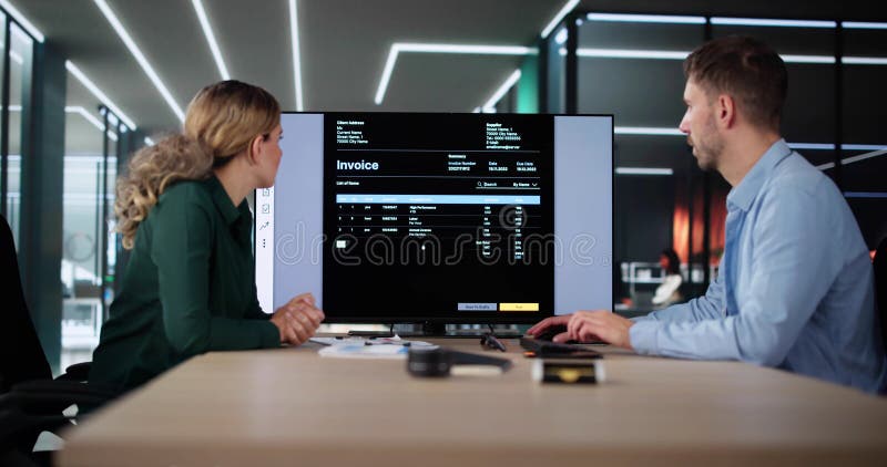 Accountant Checking Invoice for Online Payment Stock Photo - Image of ...