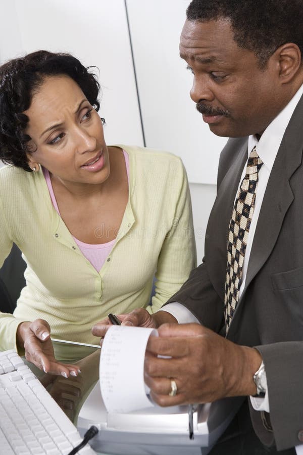 Accountant with Client stock photo. Image of black, bills - 29660936